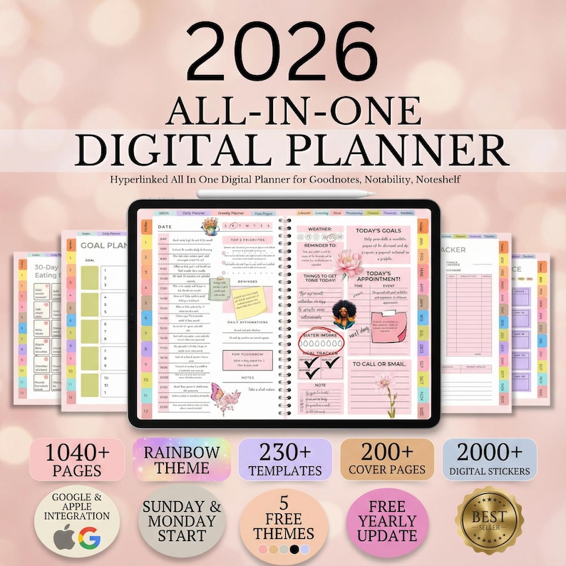 2026 Digital Planner All-in-one | Hyperlinked iPad Planner for ...