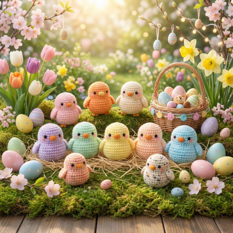 Crochet Easter Chick Pattern PDF – Mini Amigurumi Chick – Cute Pastel ...