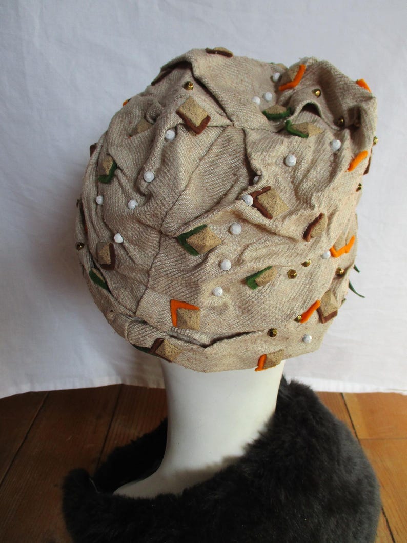 Marsi's of California Vintage Hat Funky Beaded Artsy Pixie Whimsical ...