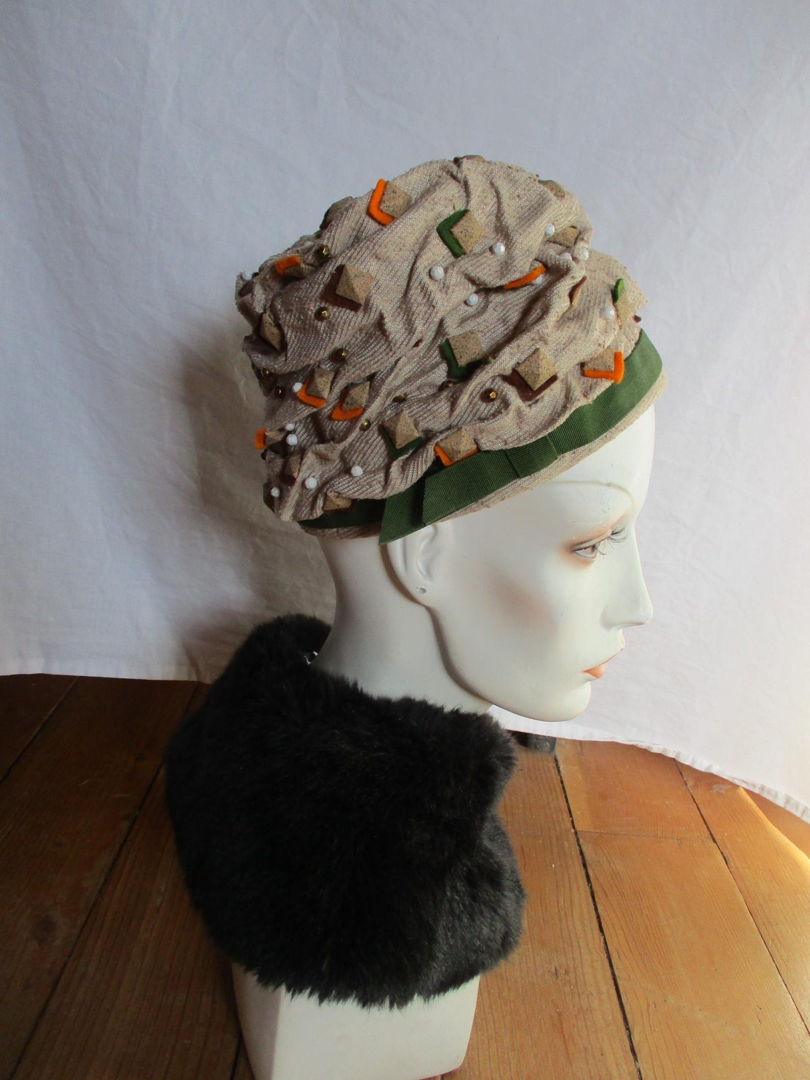 Marsi's of California Vintage Hat Funky Beaded Artsy Pixie Whimsical Bonnet - Etsy