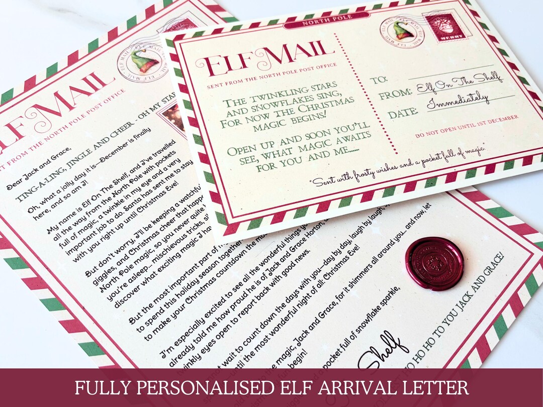 Personalised Elf Arrival Letter | Luxury Elf Mail With Wax Seal and ...