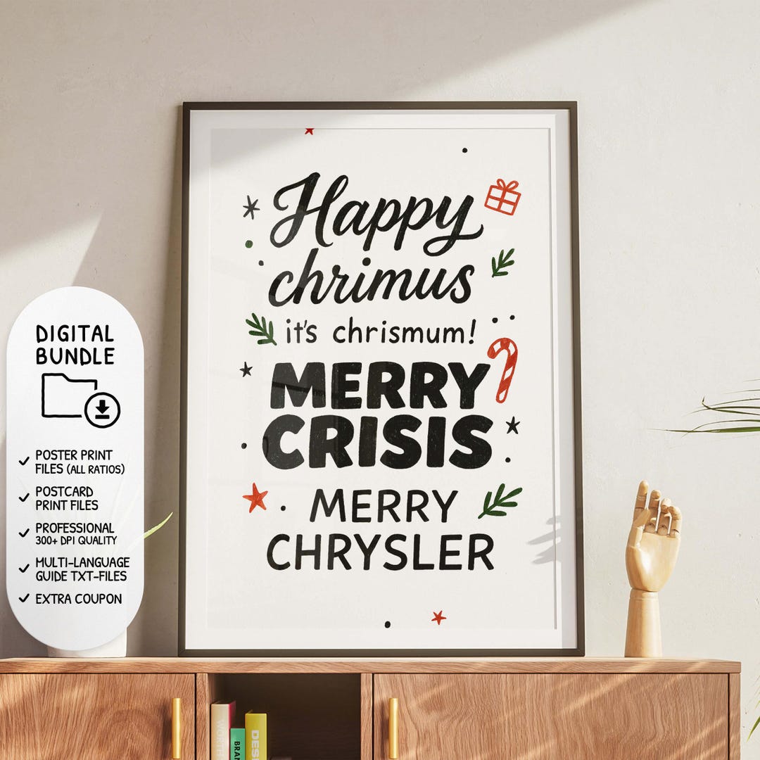 Merry Crisis Poster for Printing – Digital Download XXL | Fun Christmas ...