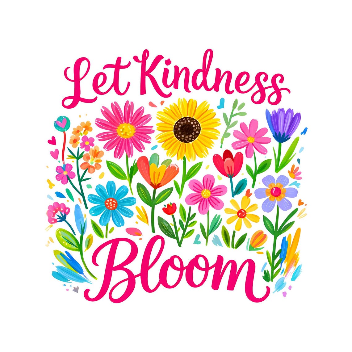 Let Kindness Bloom Png, Boho Floral Spring Season Png, Spring Vibes ...