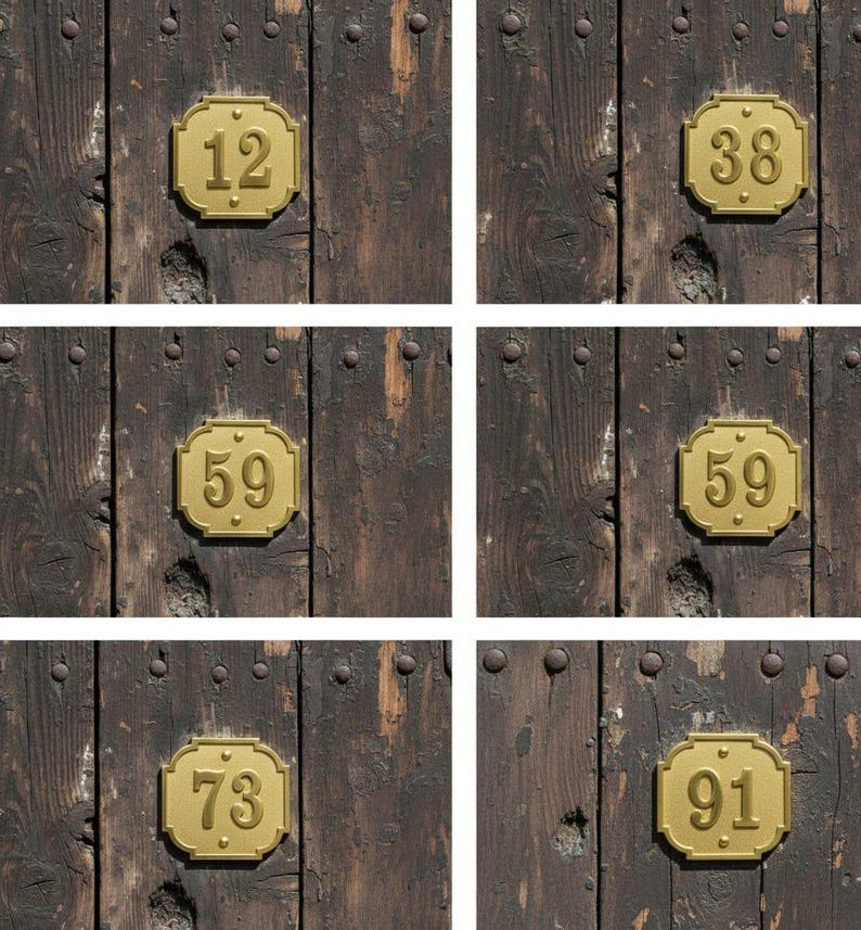 Vintage Solid Brass House Number Plate | Rustic Door Address Plaque ...
