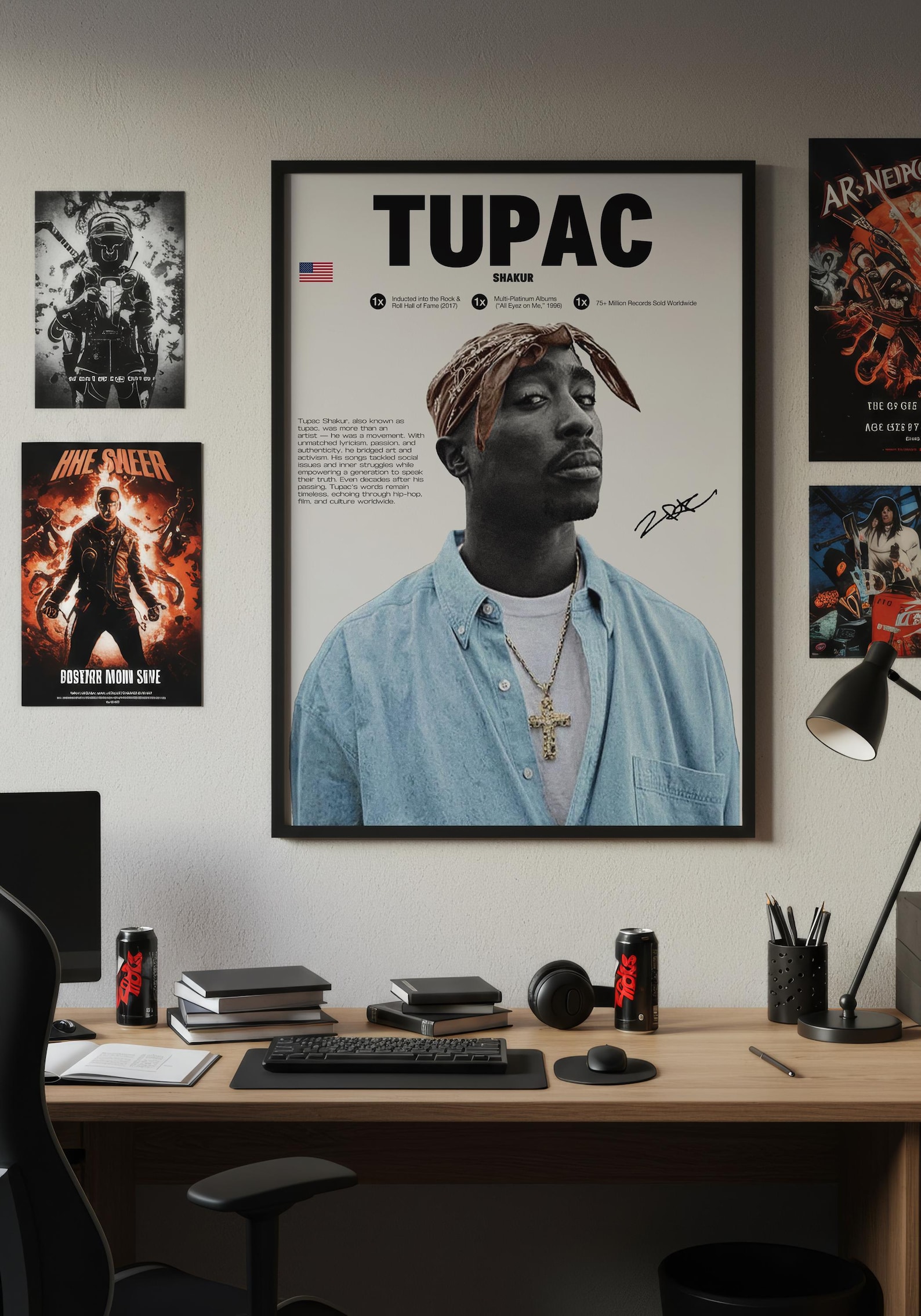 Tupac Shakur Poster: 2pac Poster, Tupac Wall Print, 2pac Gift, Rapper ...