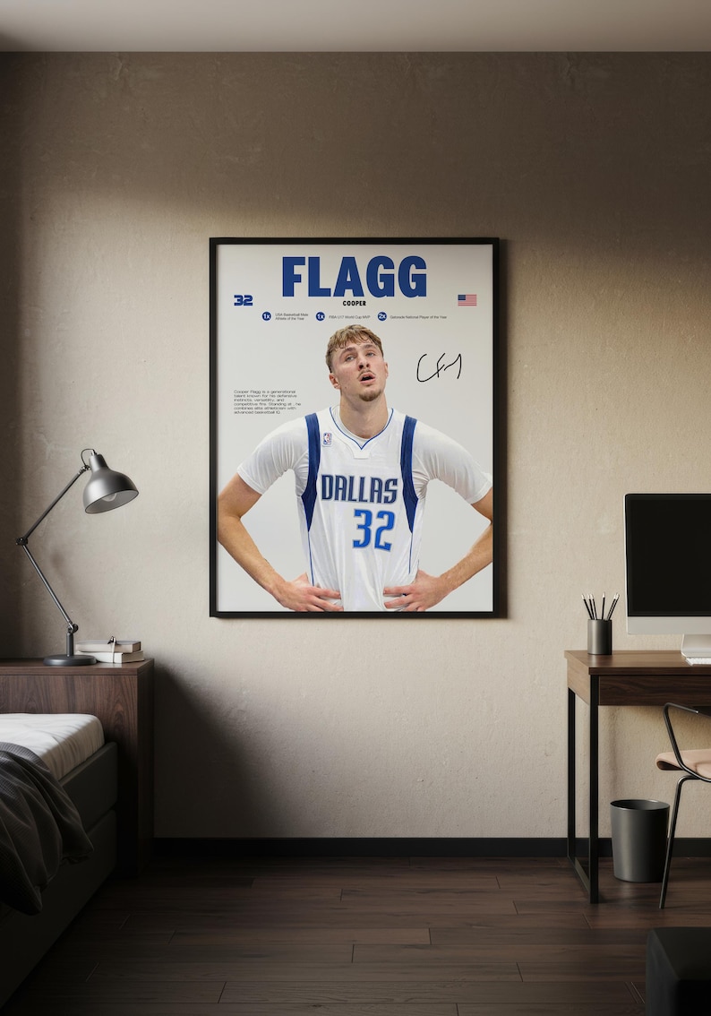 Cooper Flagg Poster, Basketball Wall Art, NBA Prospect Print, Digital ...