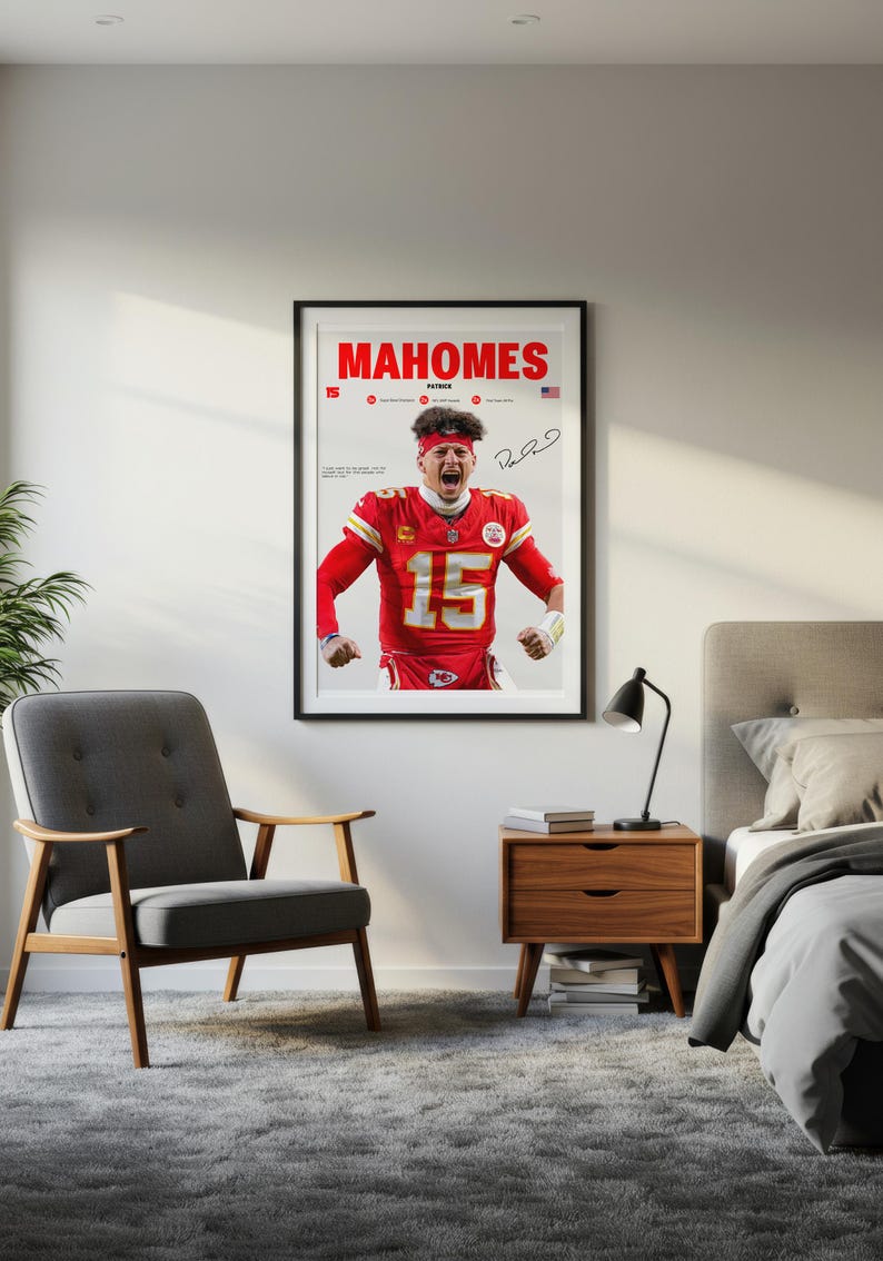 Patrick Mahomes Chiefs Poster, NFL Wall Art (digital Download) - Etsy