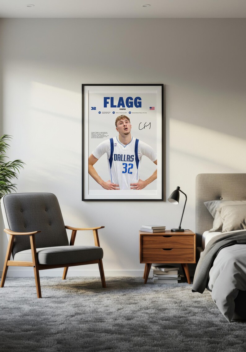 Cooper Flagg Poster, Basketball Wall Art, NBA Prospect Print, Digital ...