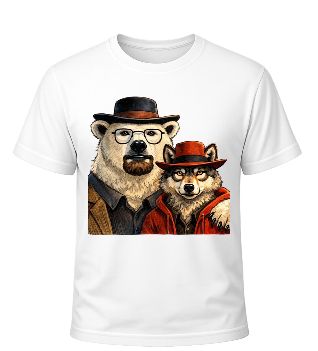 Chemistry Teacher Energy Animals Art Print T-shirt - Bear in Hat and ...