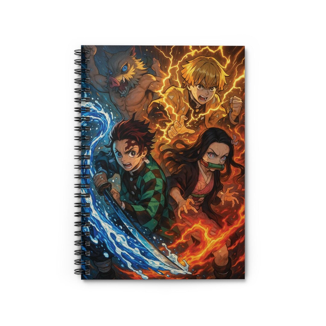 Demon Slayer Anime Spiral Notebook, Ruled Line Journal - Etsy UK