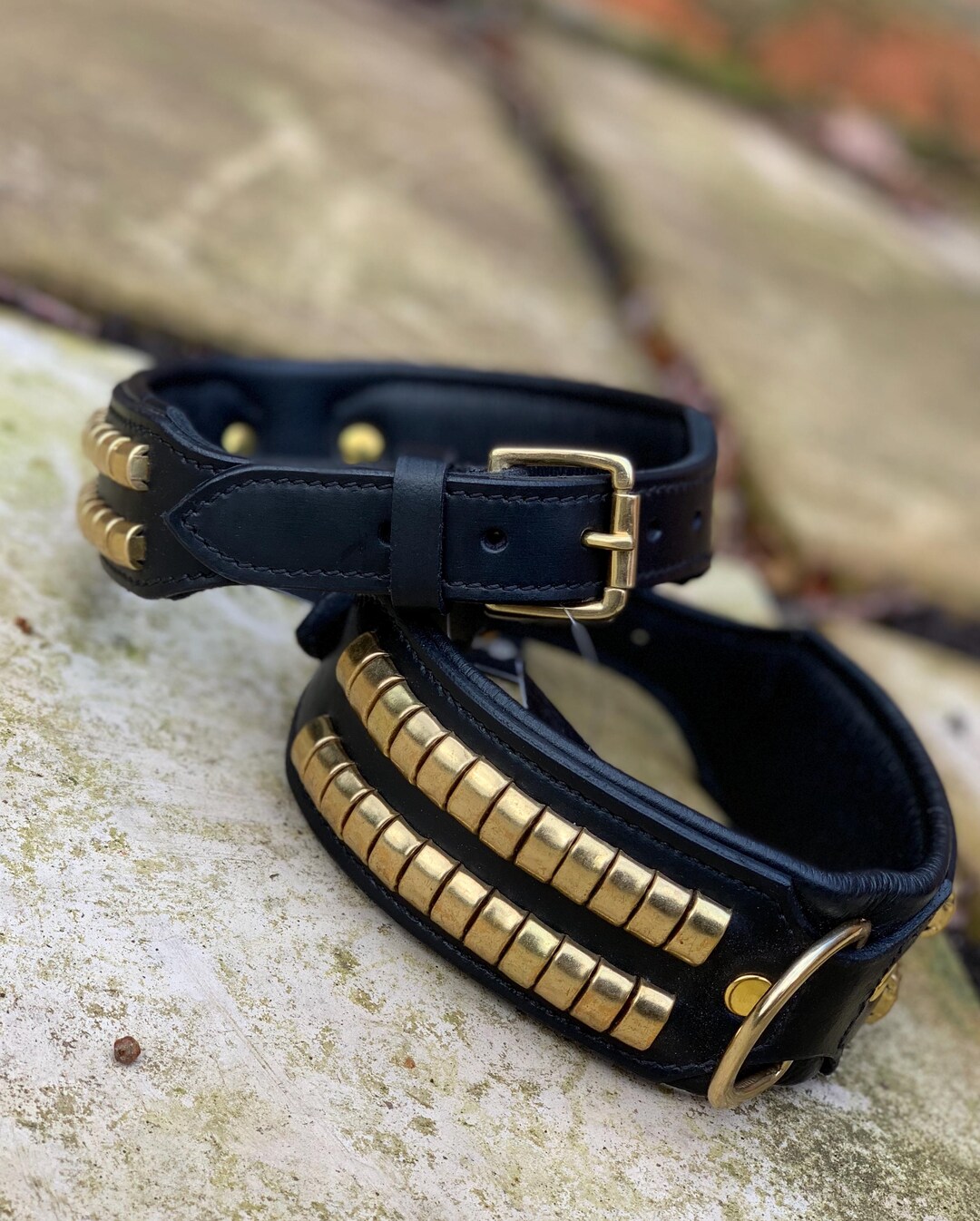 Leather Dog Collar Studded Big Dog Collars Staffy Dog Collar Luxury ...