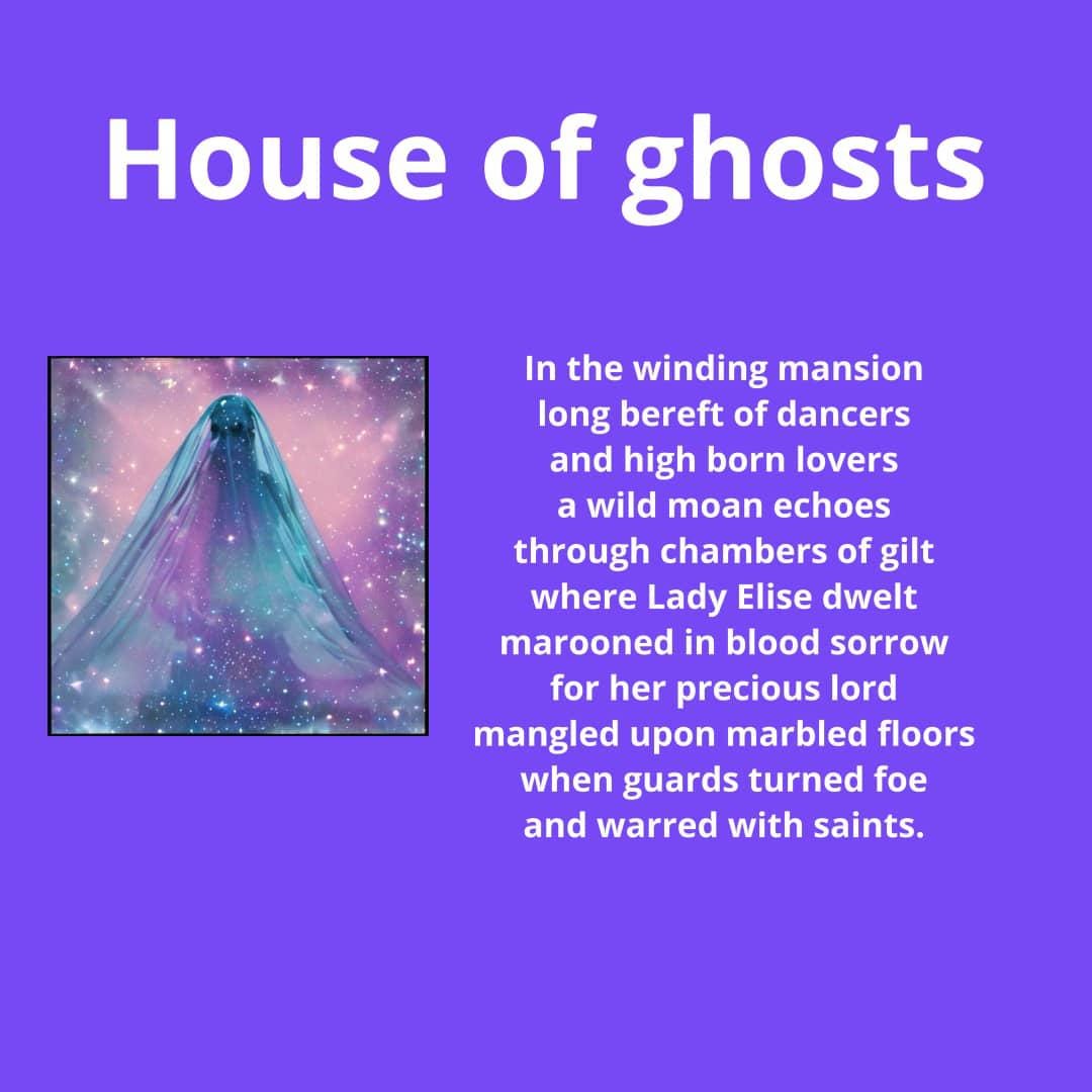 Gothic House of Ghosts Poem Art Print, Dark Literature (digital ...