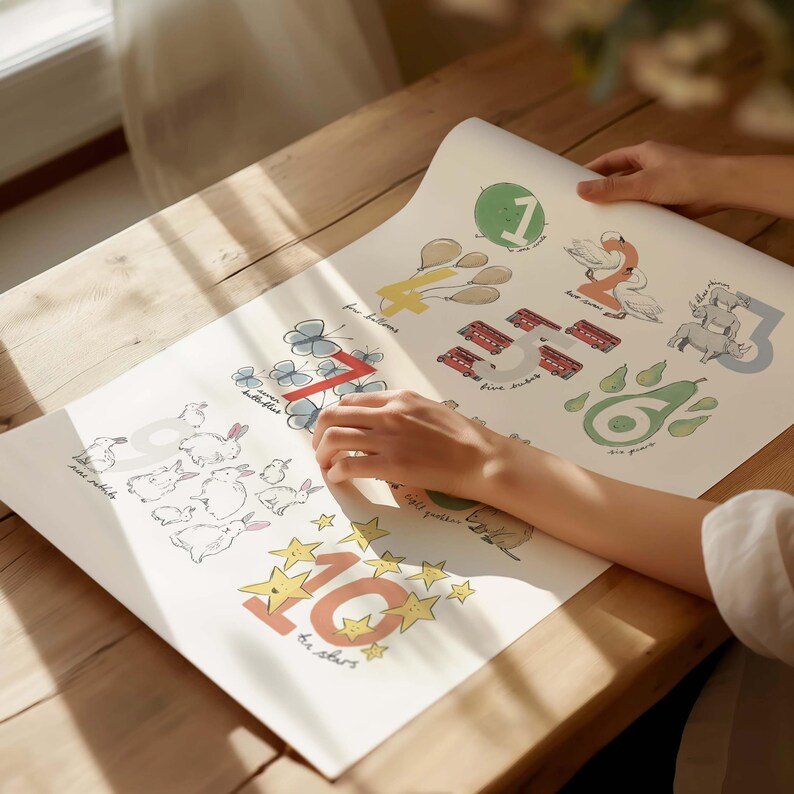 Alphabet & Numbers Poster Bundle / Printable Wall Art / Digital ...