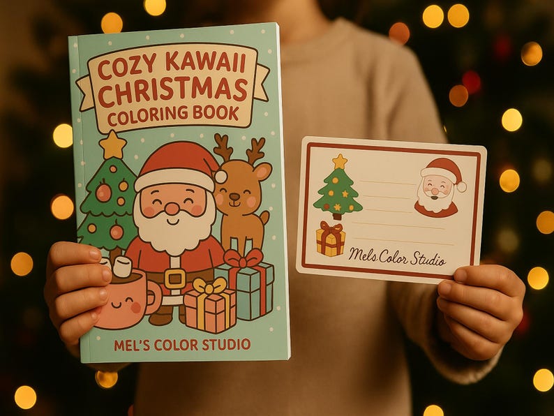 Kawaii Christmas Coloring Book for Kids– Cute Snowman, Gingerbread and ...