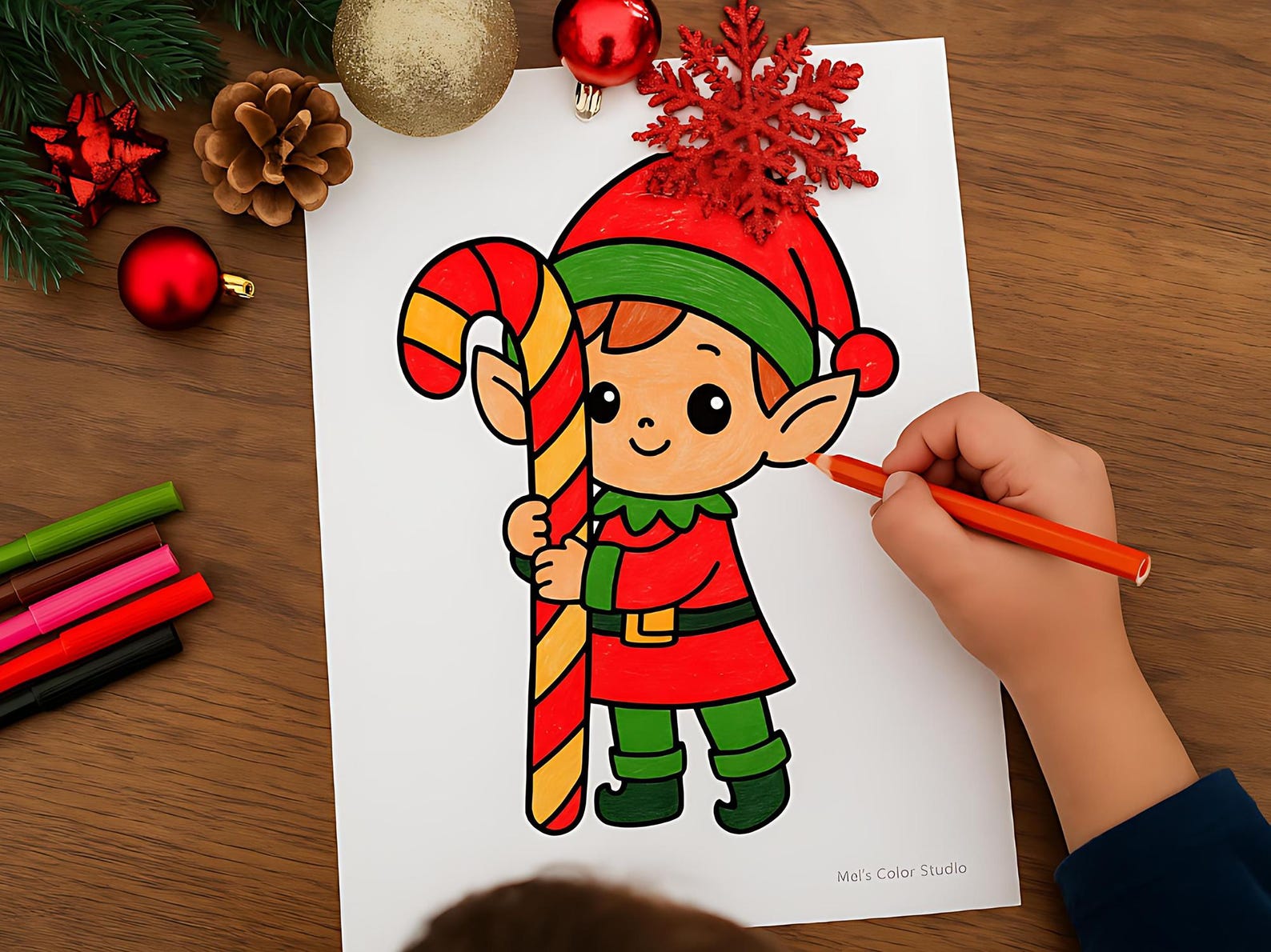 Kawaii Christmas Coloring Book for Kids– Cute Snowman, Gingerbread and ...