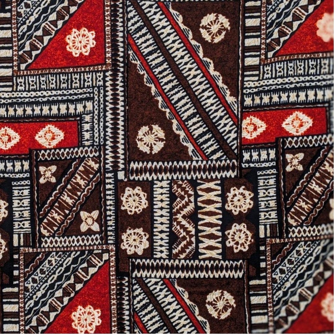 3.75 Yds Tiki Tapa Pattern GORDON HAWAIIAN FABRICS Cotton Barkcloth ...