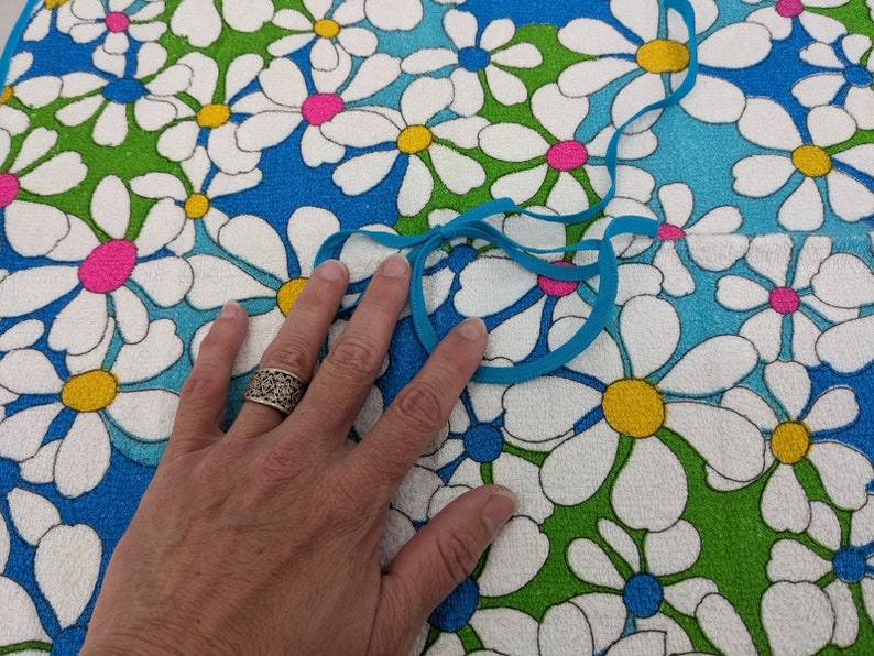 Vintage 70's Terry Cloth Pie Bread Biscuit Food Cover Flower Power ...