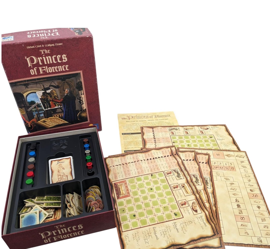 Vintage 2000 the PRINCES OF FLORENCE Board Game Rio Grande Complete ...