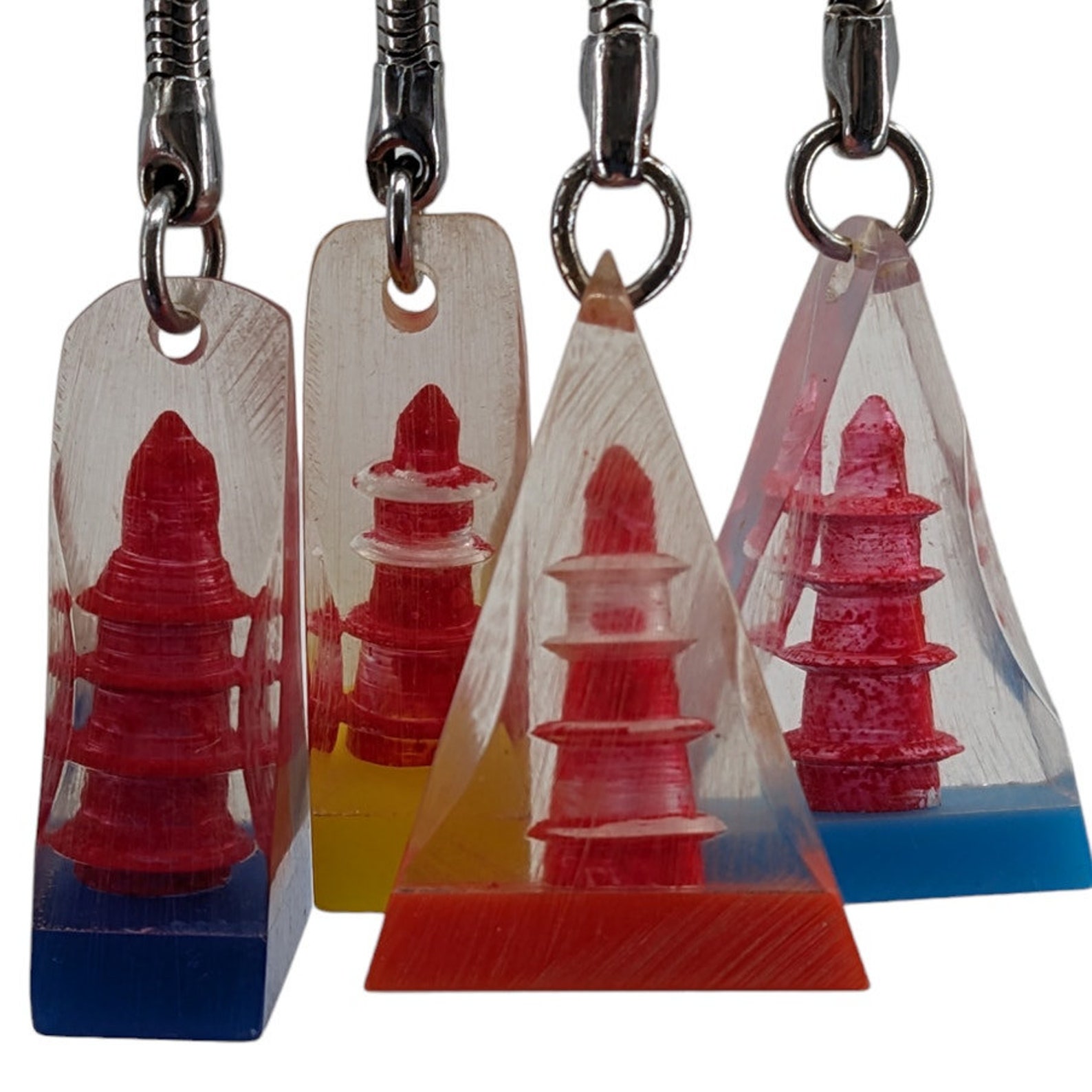 Vintage Store Display Vintage 1960's Kitschy NOVELTY KEY CHAINS Tower ...