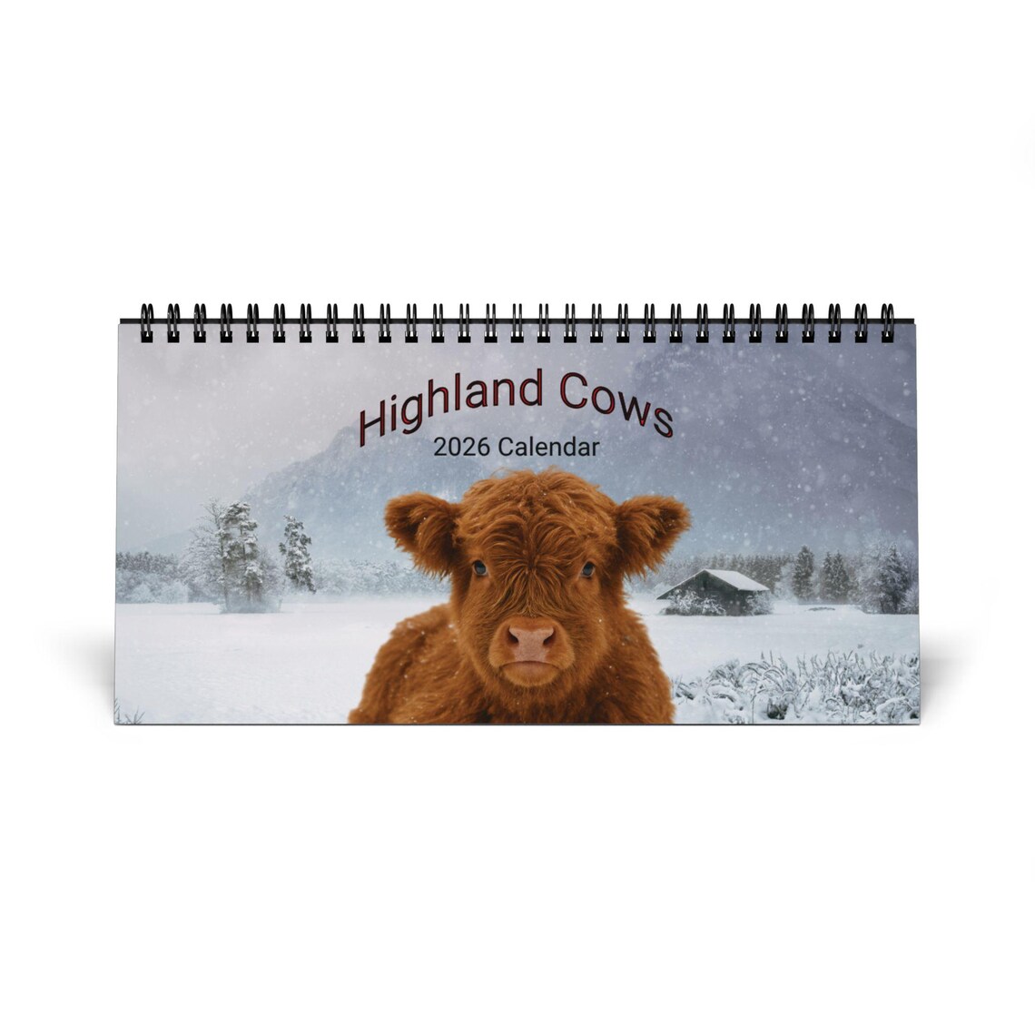 Highland Cows 2026 Desktop Calendar | Desk Planner, Monthly Grid - Etsy