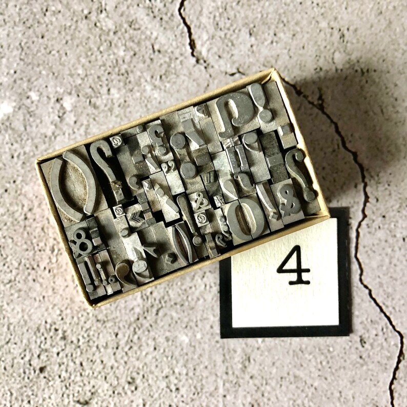 Medium Box of Vintage Letterpress Punctuation for Printing and Stamping ...