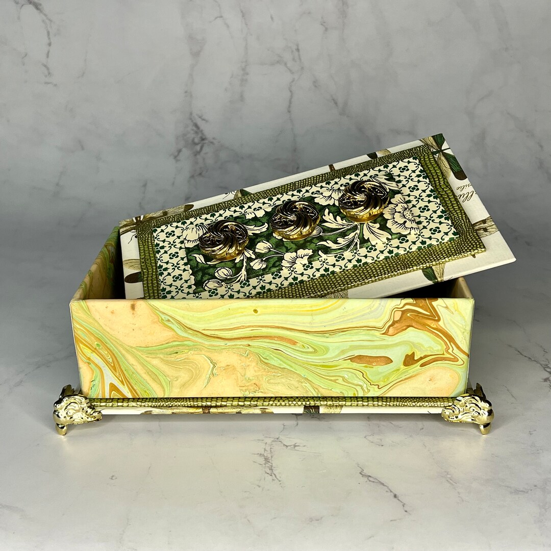 Green and Gold Gift or Treasure Box - Etsy