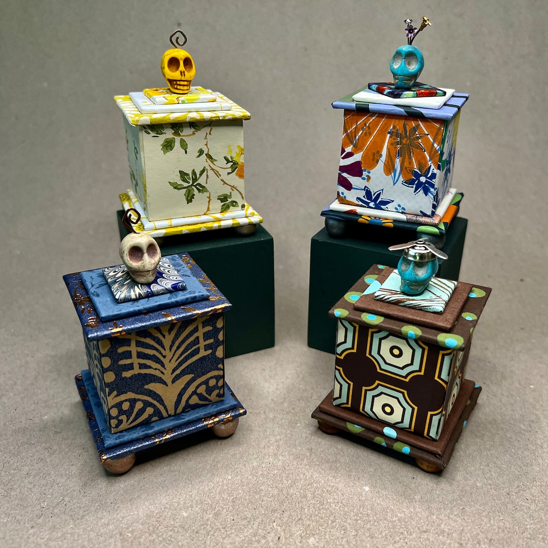 Tall Tiny Skull Boxes for Halloween or Day of the Dead Gifts - Etsy