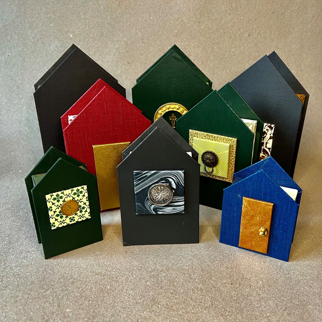 House Shaped Gift Boxes With Whimsical/historical/humorous Linings - Etsy