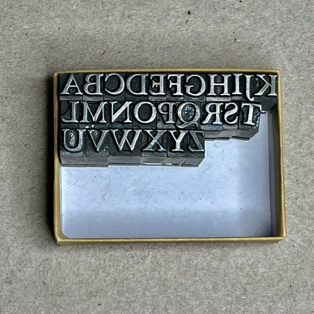 Vintage Letterpress Type Upper Case Alphabet for Printing Stamping and ...