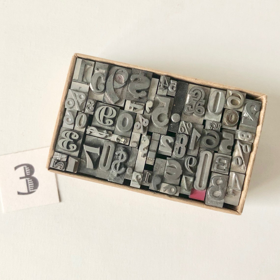 Vintage Letterpress Type Numbers and Number Punctuation for | Etsy