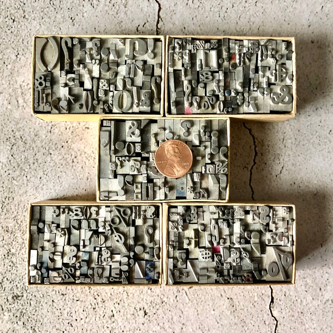 Medium Box of Vintage Letterpress Punctuation for Printing and Stamping ...