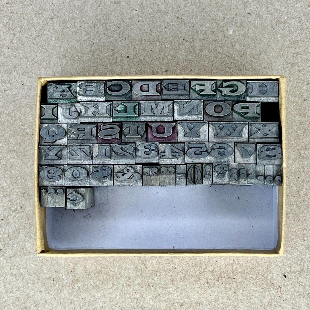 Vintage Letterpress Type Alphabet 18pt Imperial (wide) for Printing ...