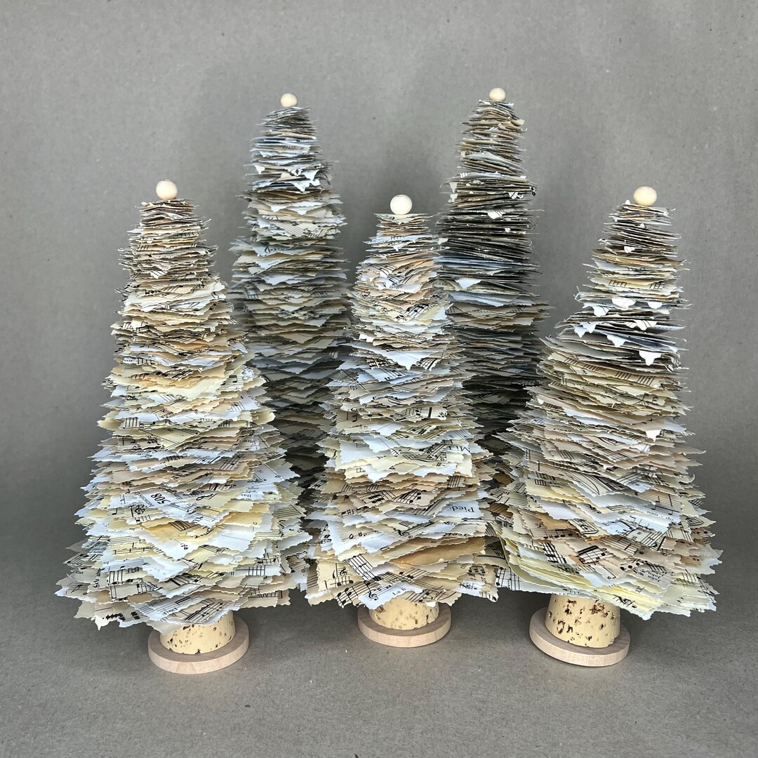 Repurposed/recycled Paper Trees Made From Music Books and Sheet Music ...