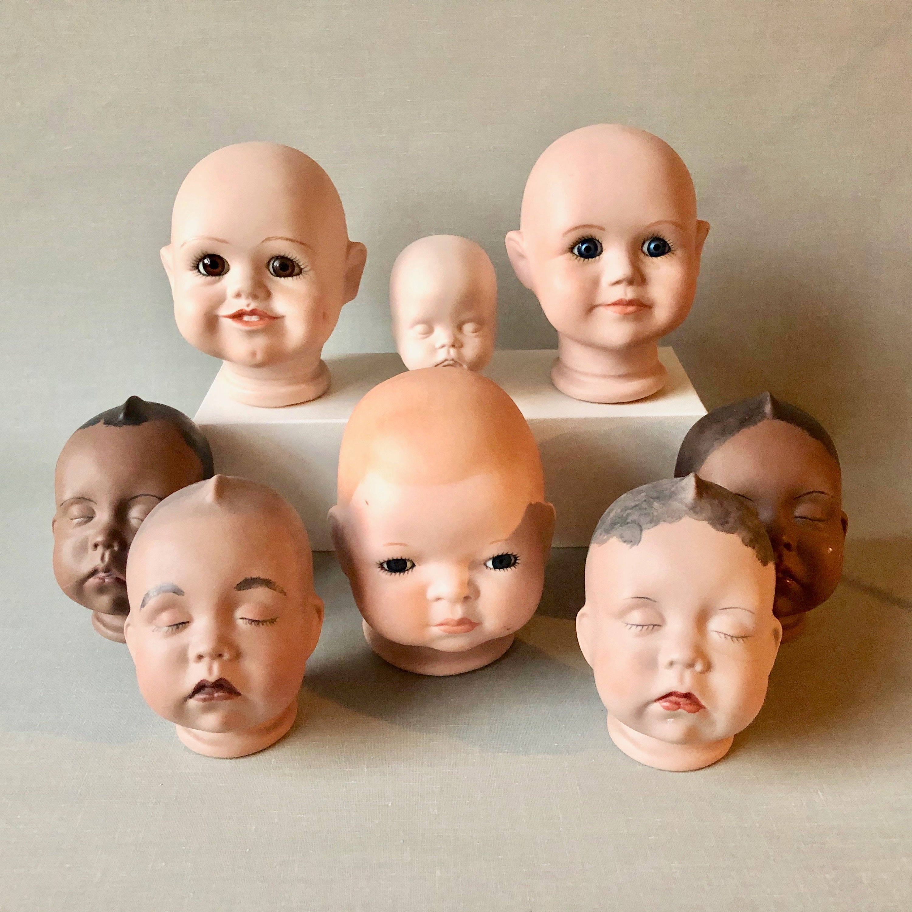 Choose Your Pair of Large Porcelain Doll Heads in a Variety of | Etsy
