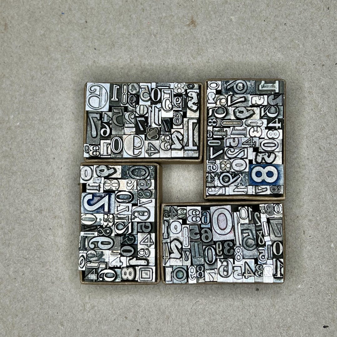 Tiny Box of Vintage Letterpress Numbers for Printing Stamping and ...