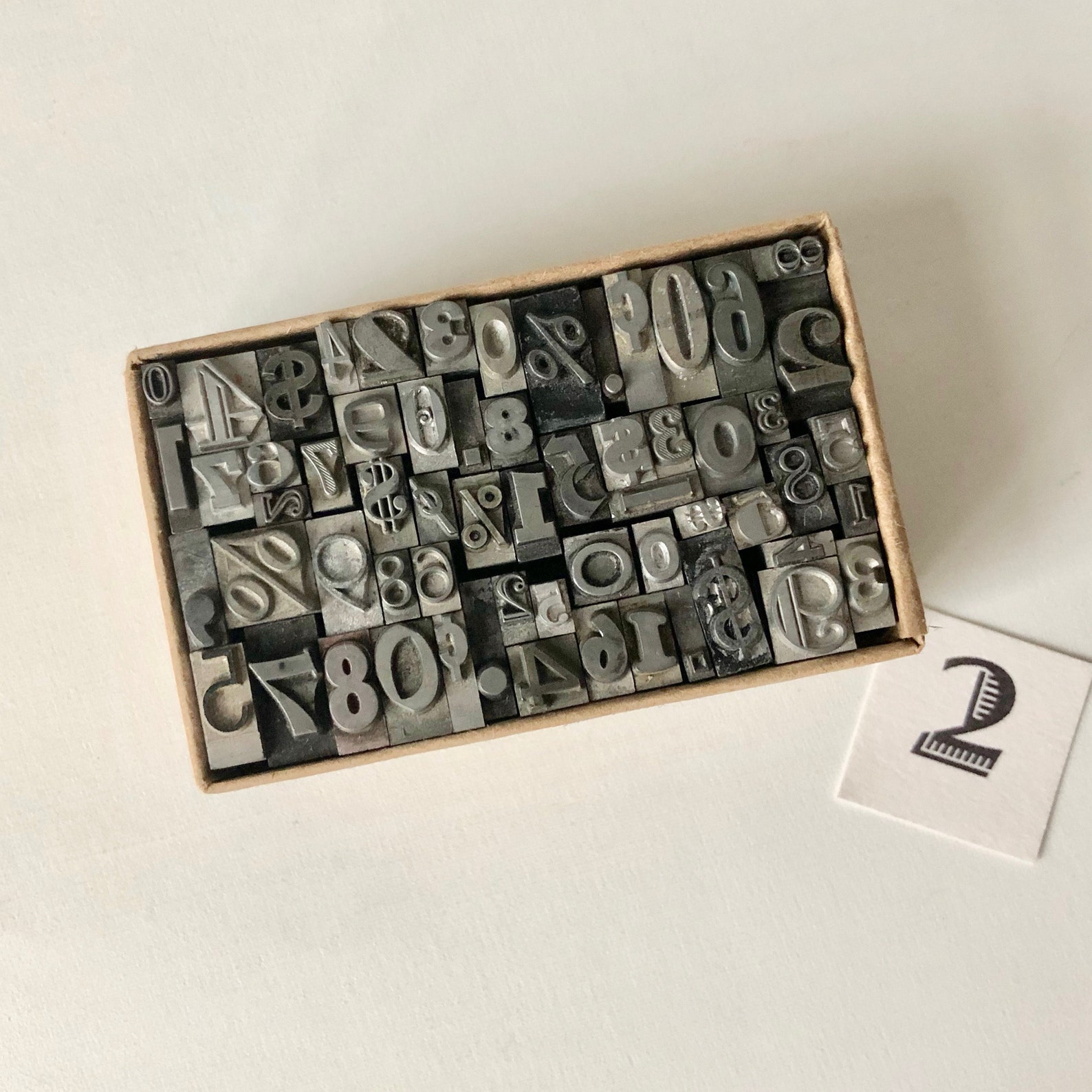 Vintage Letterpress Type Numbers and Number Punctuation for | Etsy