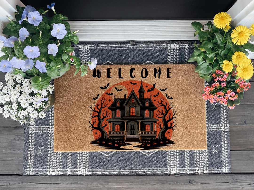 Witch House Coir Doormat: Spooky Halloween Welcome Mat - Etsy