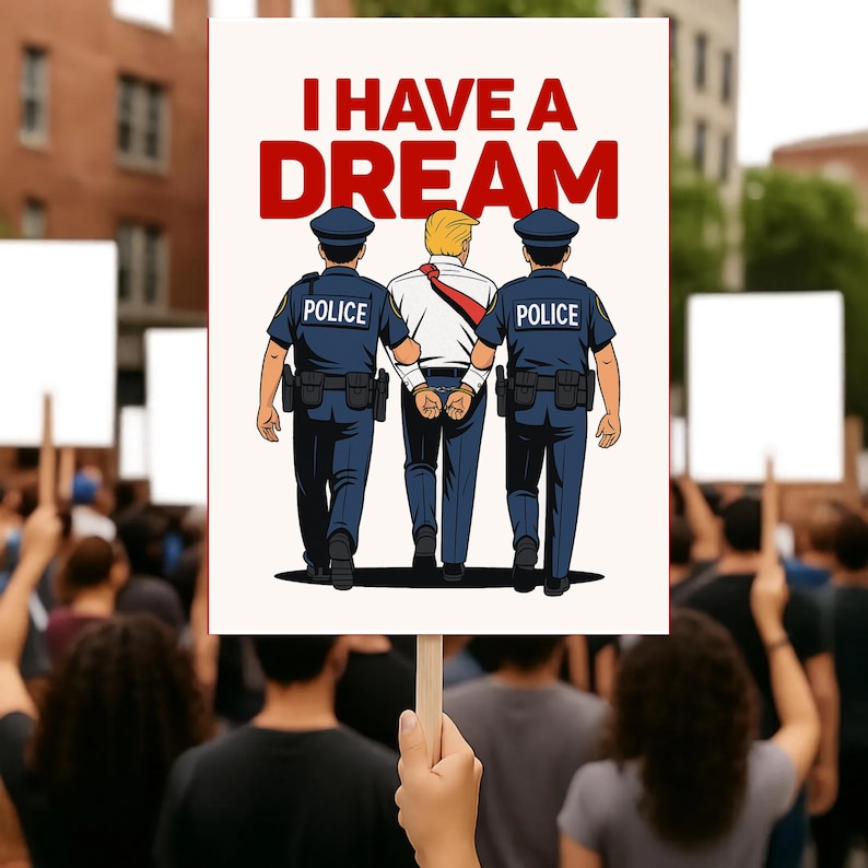 I Have a Dream Protest Sign, Anti Trump Poster, Resist Fascism Rally ...
