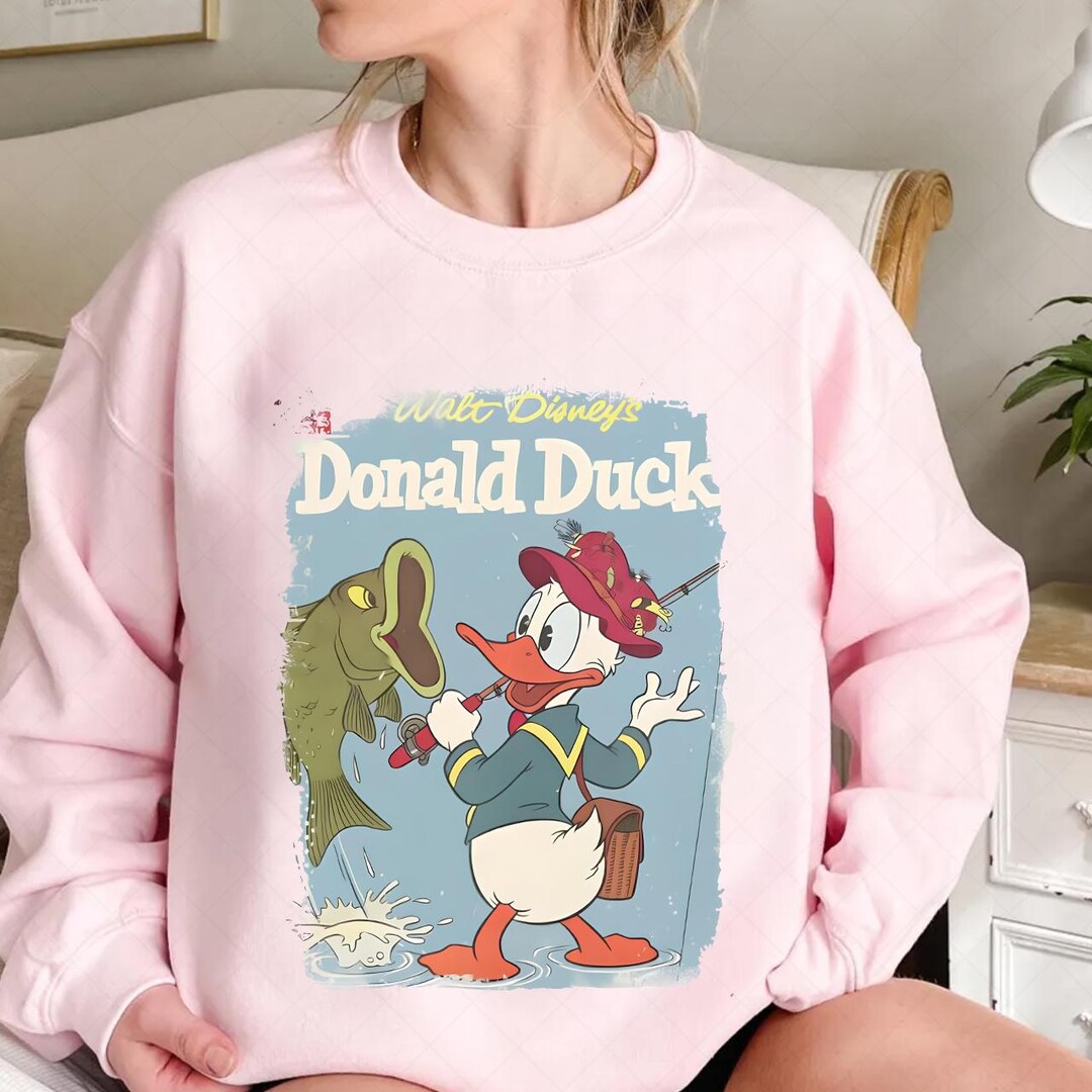 Retro Walt Disney's Donald Duck Fishing Png, Donald Bass Fly Fishing ...