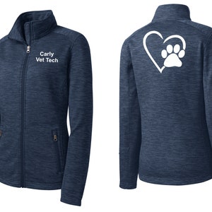 Vet Tech Embroidered Jacket Veterinary Jackets Work Jackets Women's Zip ...