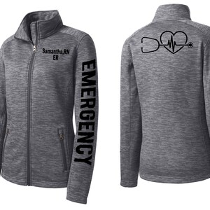 Emergency Nurse Heart Steth Jacket ER Department Nursing Embroidered ...
