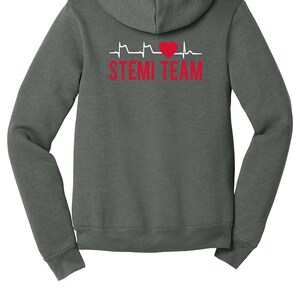 Stemi Team Cath Lab Bella Hoodie Zip Sponge Fleece Custom Embroidered ...