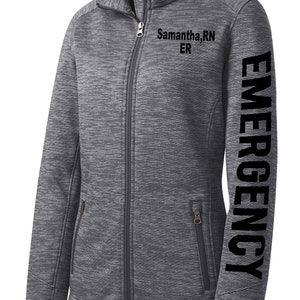 Emergency Nurse Heart Steth Jacket ER Department Nursing Embroidered ...