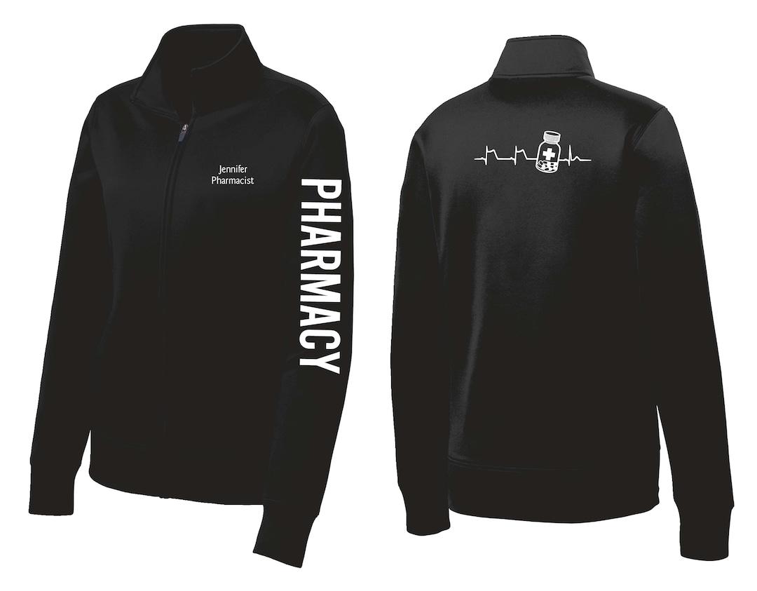 Personalized Pharmacist Jacket: Embroidered Zip-up for Pharmacy ...