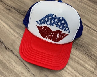 American Flag Trucker Hat Fourth of July Memorial Day | Etsy