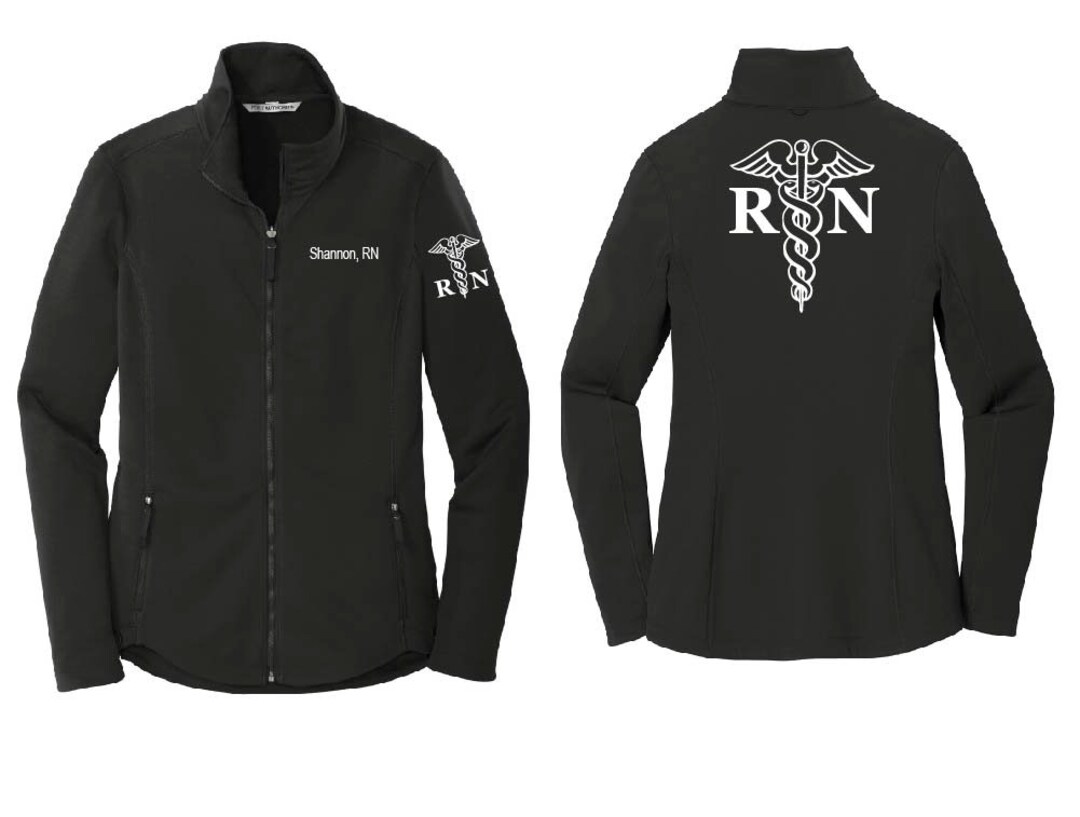 Personalized RN Nurse Jacket With Embroidered Caduceus | Dri-fit Women ...