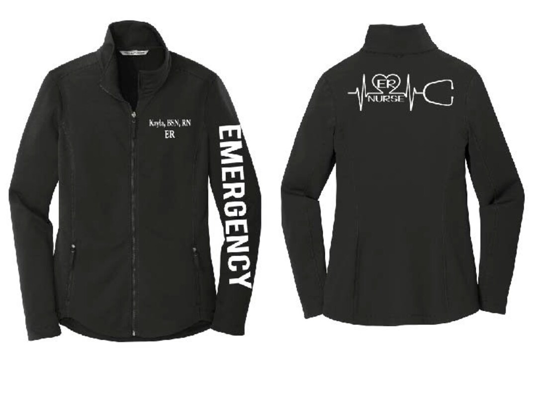 Emergency Nurse Jacket ER Nursing Women's Nurses RN Heart Stethoscope ...