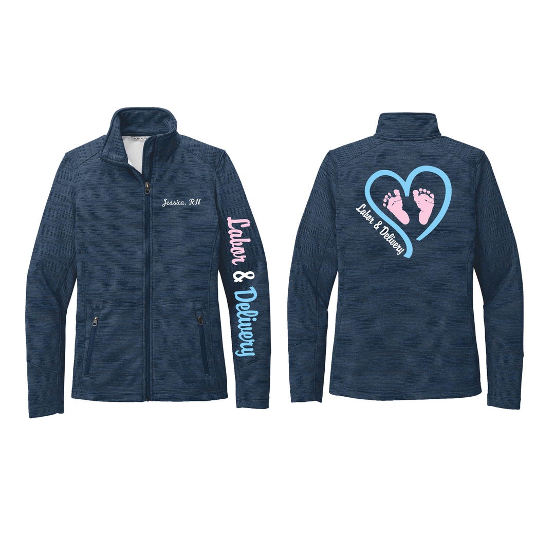 Custom Embroidered Labor and Delivery Nurse Fleece Jacket - Etsy