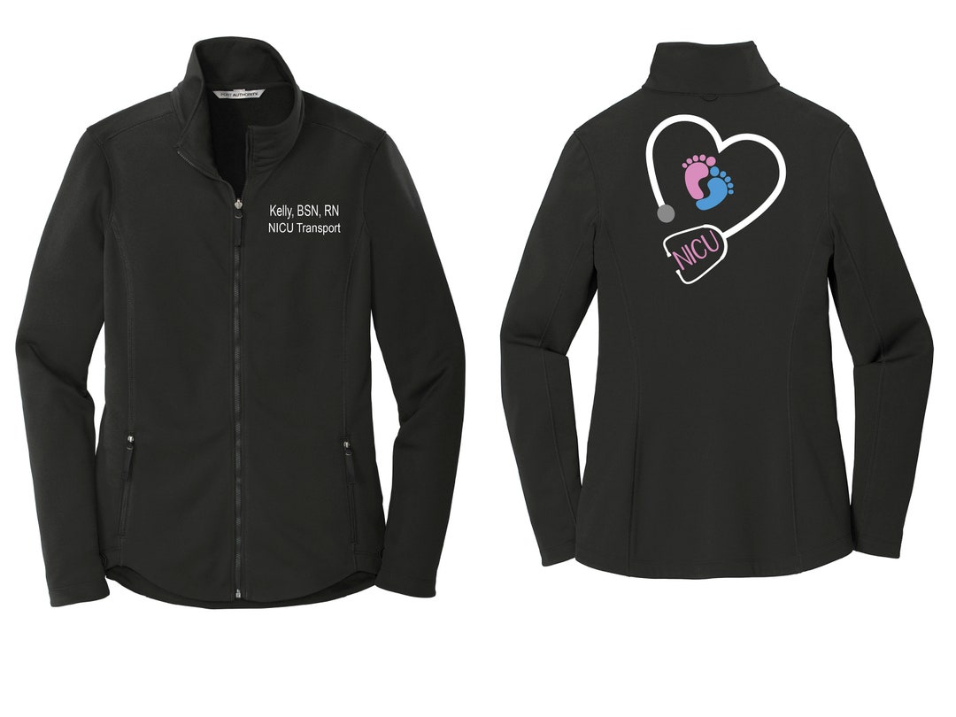 NICU Embroidered Jacket NICU Nurse Jacket Heart Stethoscope Baby Feet ...