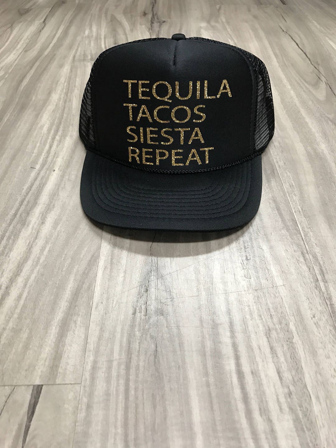 Tequila Tacos Siesta Repeat Trucker Hat Champagne Trucker Hat Women's ...
